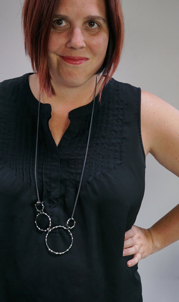 DeFeo Necklace - Silver on Steel - sample sale - megan auman