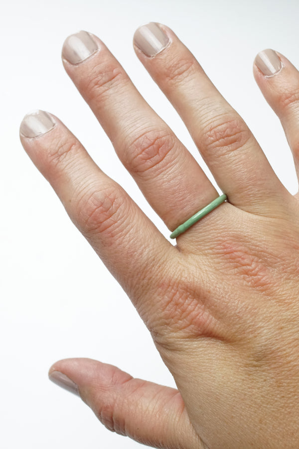 Light Green Stacking Rings, Midi Rings - megan auman